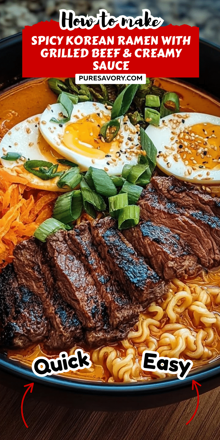 Spicy Korean Ramen With Grilled Beef & Creamy Sauce: A Flavorful Recipe ...