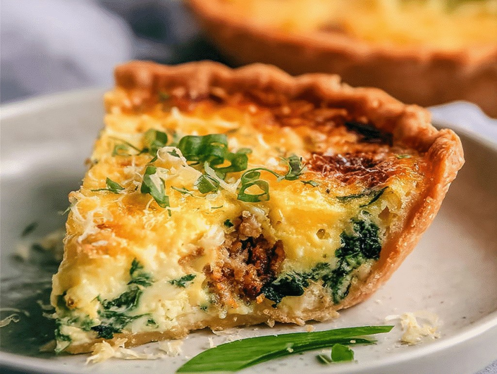 Filling Ground Turkey Spinach Quiche Recipe