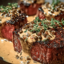 French Seared Steak With Cognac Cream Sauce Recipe