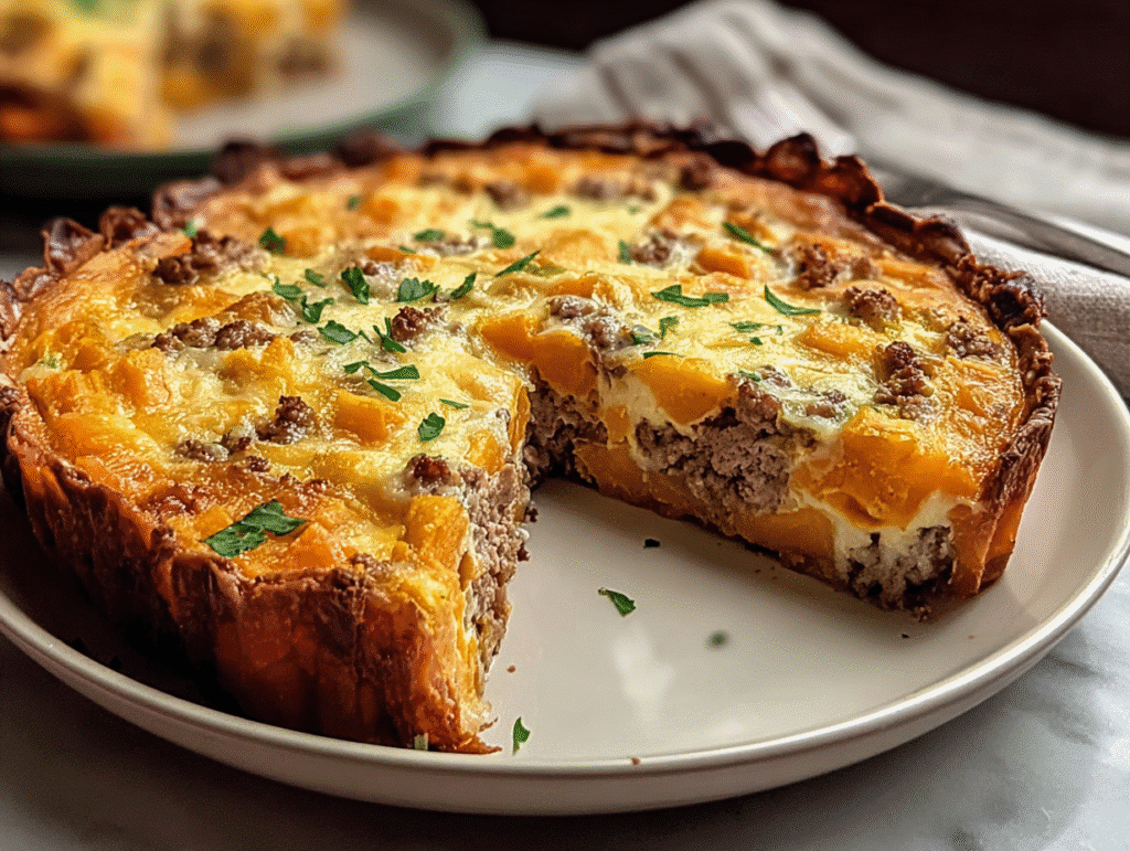 Homemade Sweet Potato Quiche With Ground Turkey