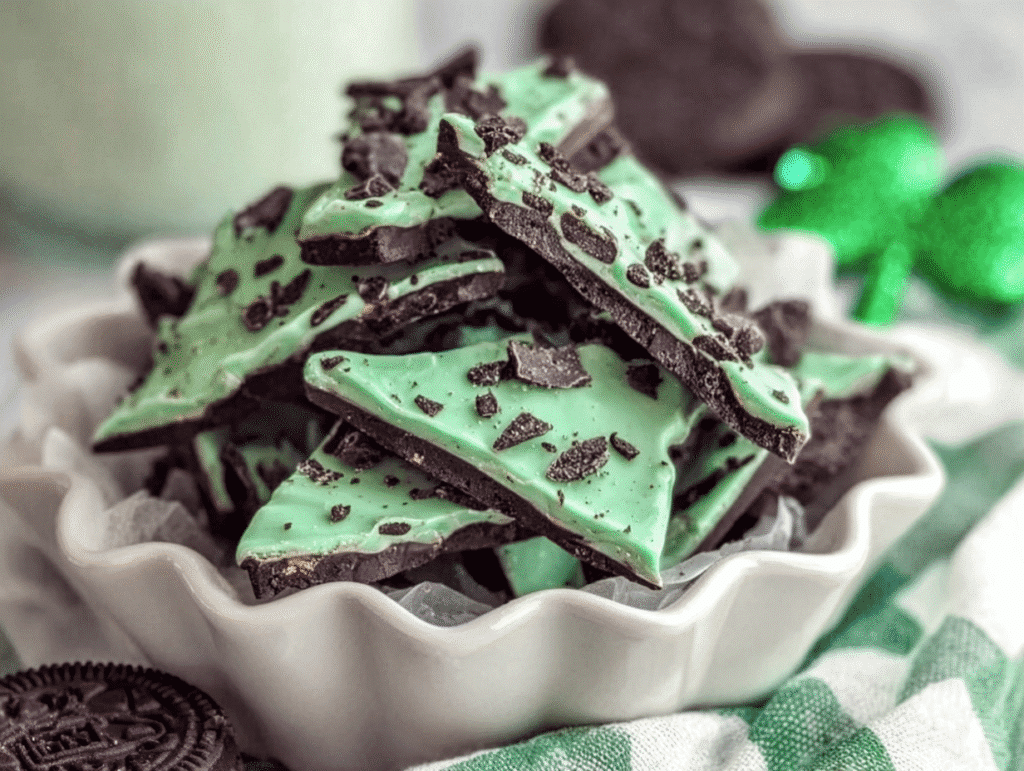 Mint Chocolate Shamrock Bark Recipe