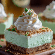 No-Bake Shamrock Shake Cheesecake Bars