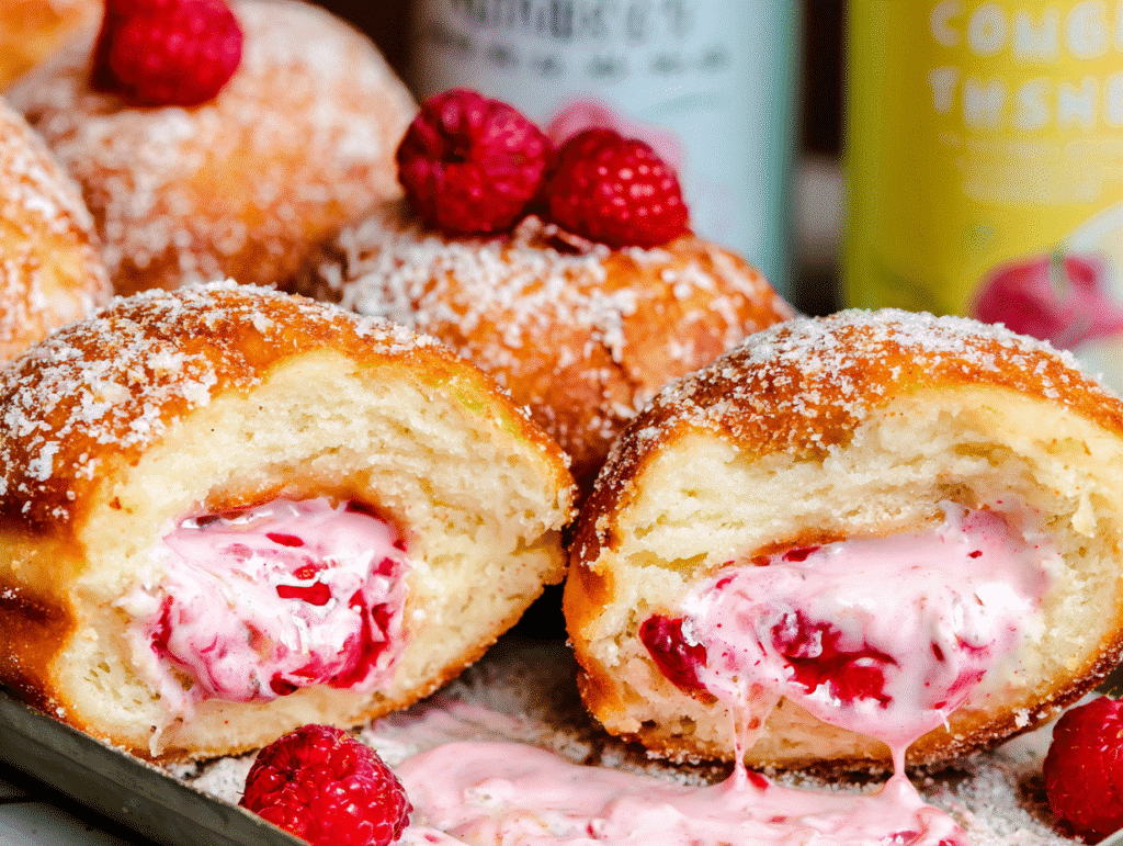 Raspberry Cheesecake Filled Donuts Recipe
