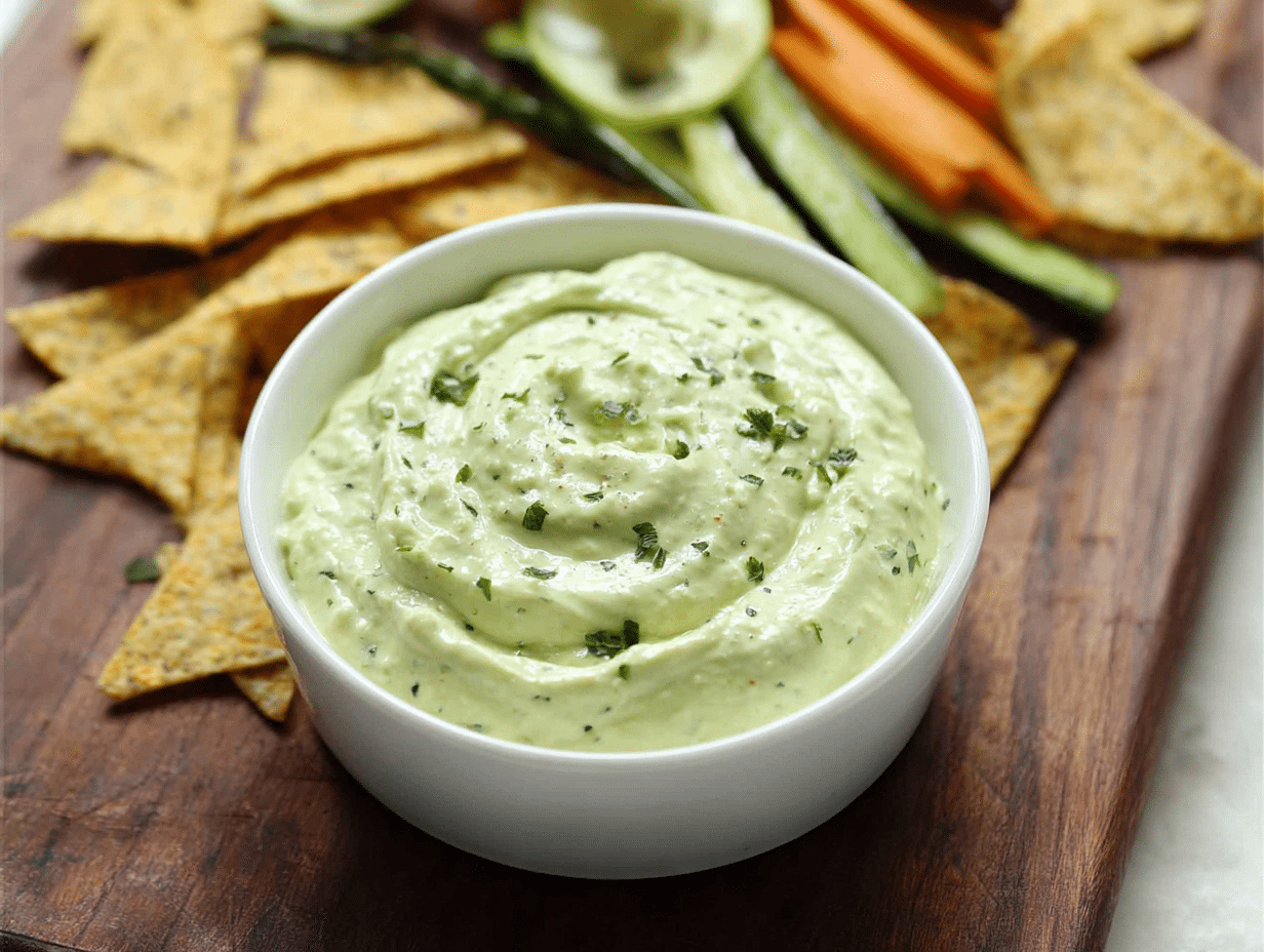 St. Patrick's Day Avocado Ranch Dip With Veggie Tray