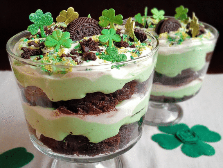 St. Patrick's Day Brownie Trifle Recipe Delight