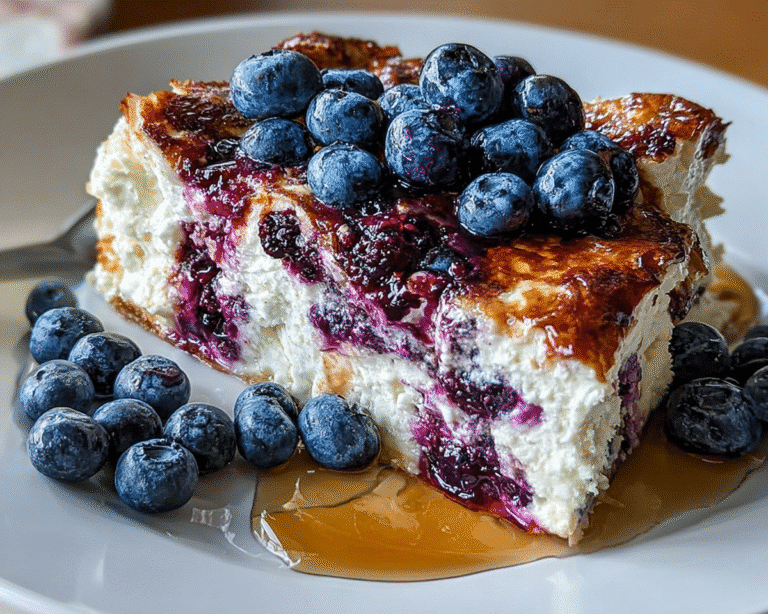 Blueberry Cottage Cheese Breakfast Bake