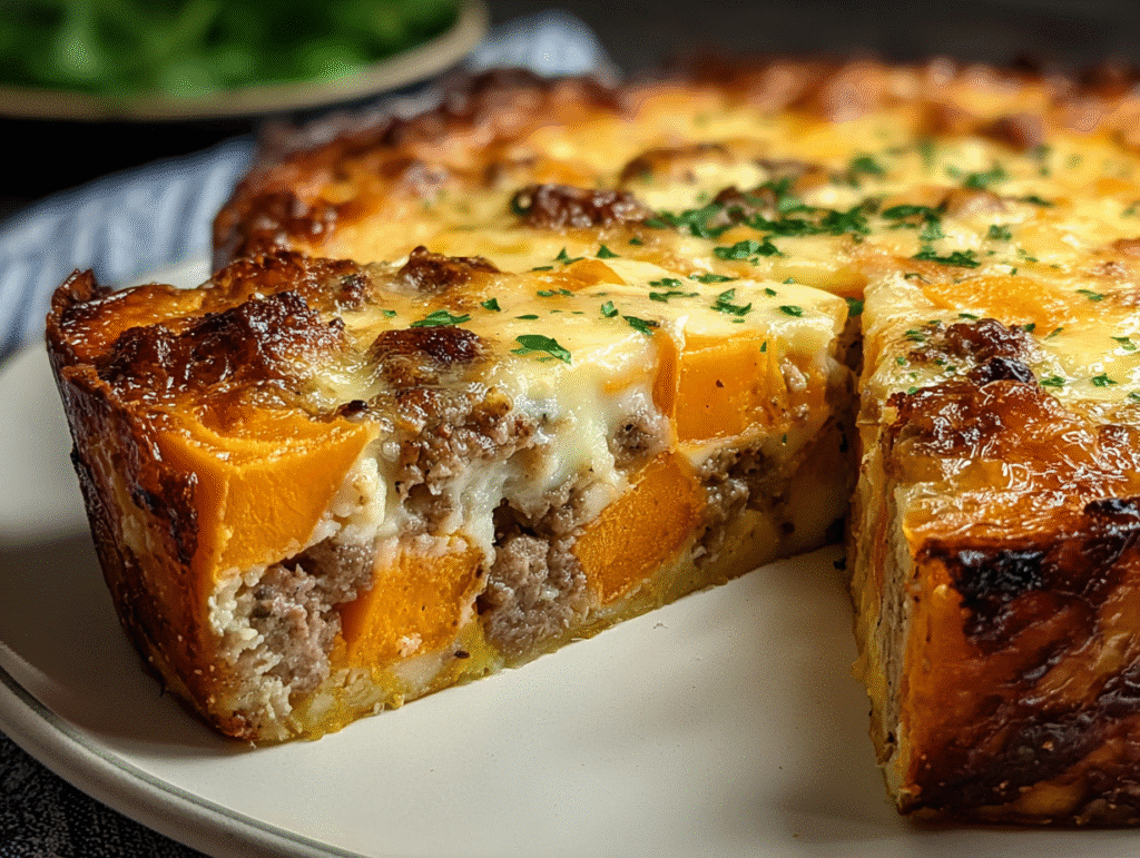 Cheesy Sweet Potato Quiche With Ground Turkey