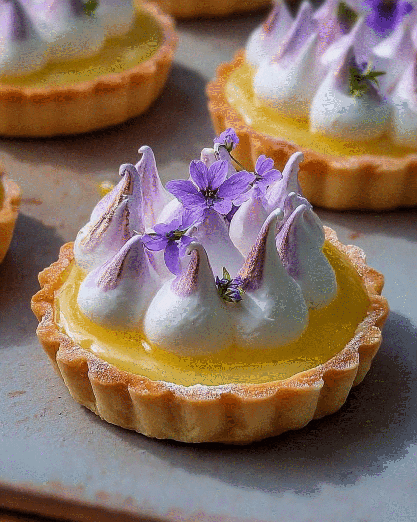 Mini Lemon Tart With Lilac Meringue Recipe