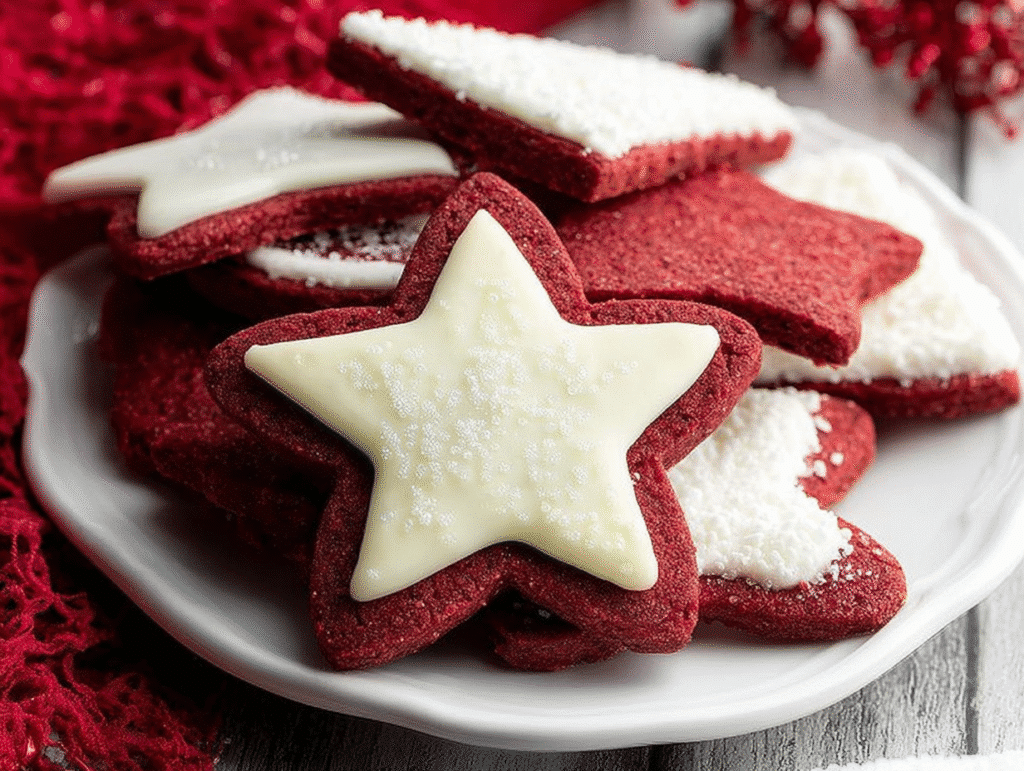Red Velvet Cut Out Christmas Cookies