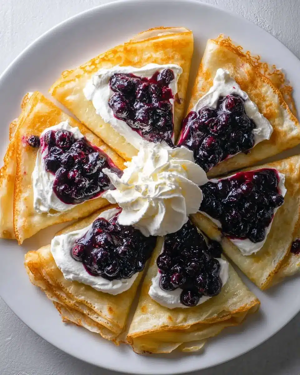 Blueberry Cream Cheese Crepes