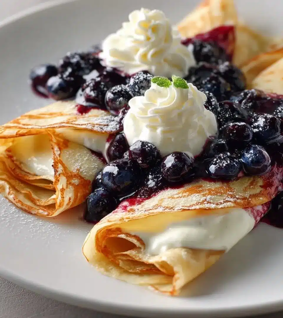Blueberry Cream Cheese Crepes