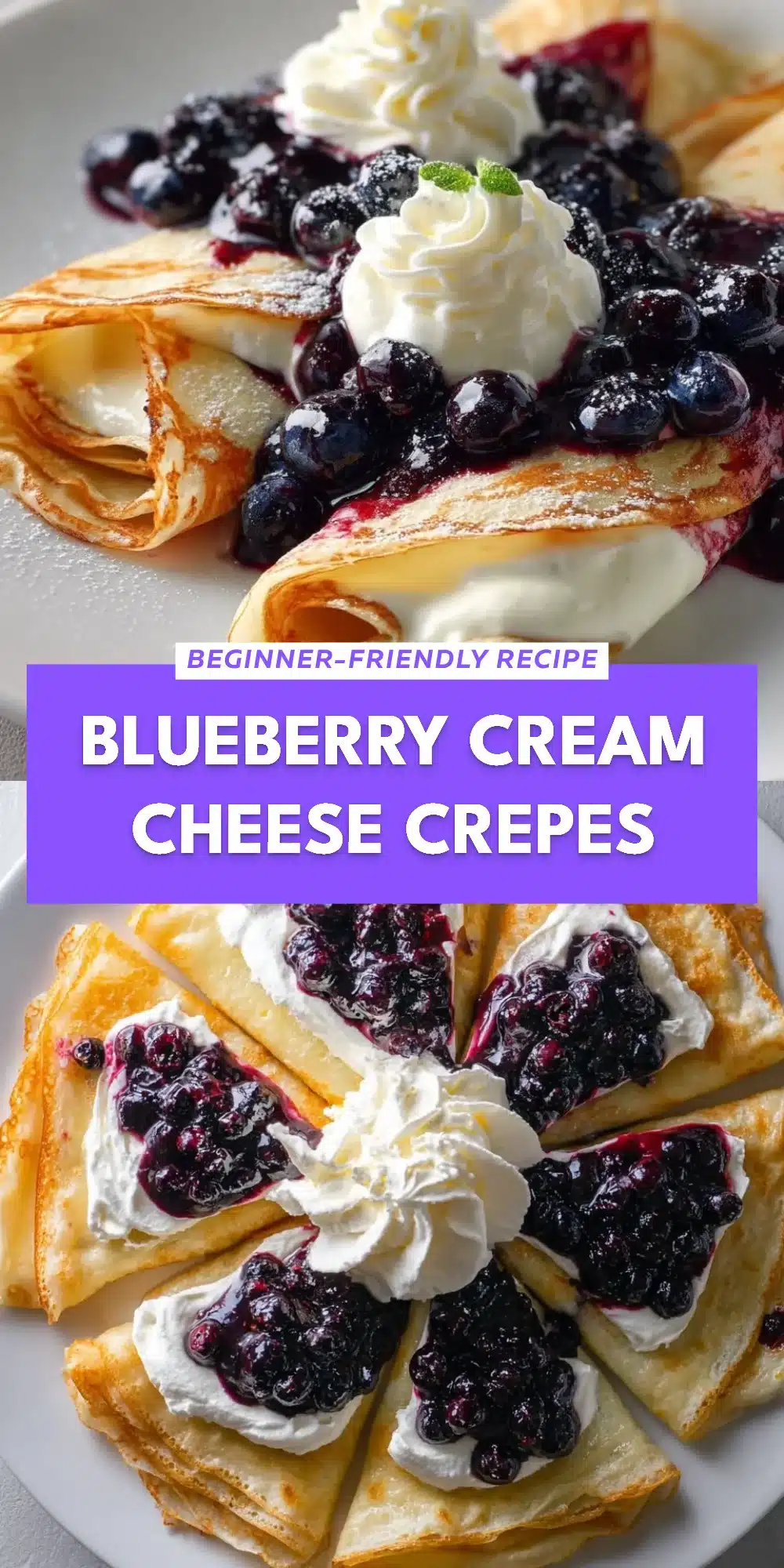 Blueberry Cream Cheese Crepes