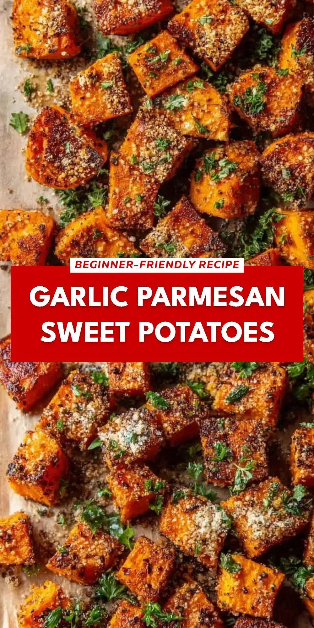 Garlic Parmesan Sweet Potatoes